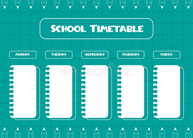 Back To School Timetable. Template School Timetable for Students or ...