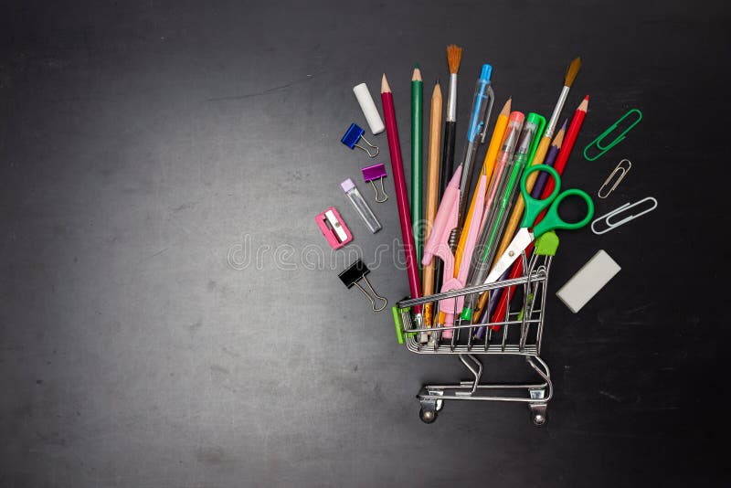 Back To School, Top View of Workspace and Study Equipment Stock Image ...