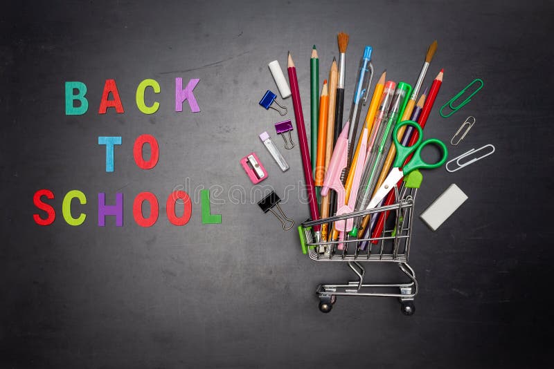 Back To School, Top View of Workspace and Study Equipment Stock Photo ...