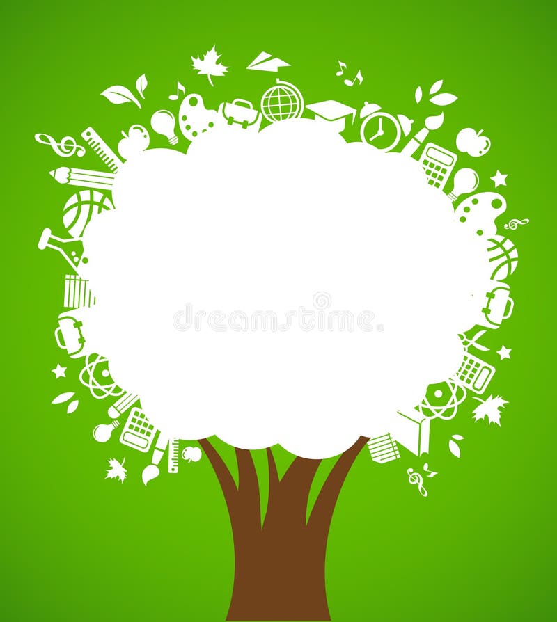 Back To School - Tree with Education Icons Stock Vector - Illustration ...
