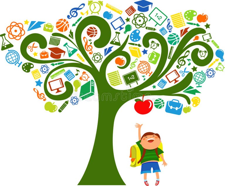 Back To School - Tree with Education Icons Stock Vector - Illustration ...