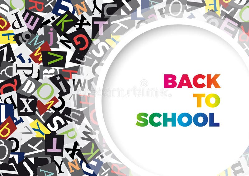 Back To School. Vector Abstract Colour Alphabet, with Round Frame Stock ...