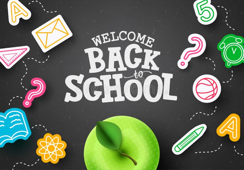 Welcome To Learning Kids Have Fun Stock Illustration - Illustration of ...