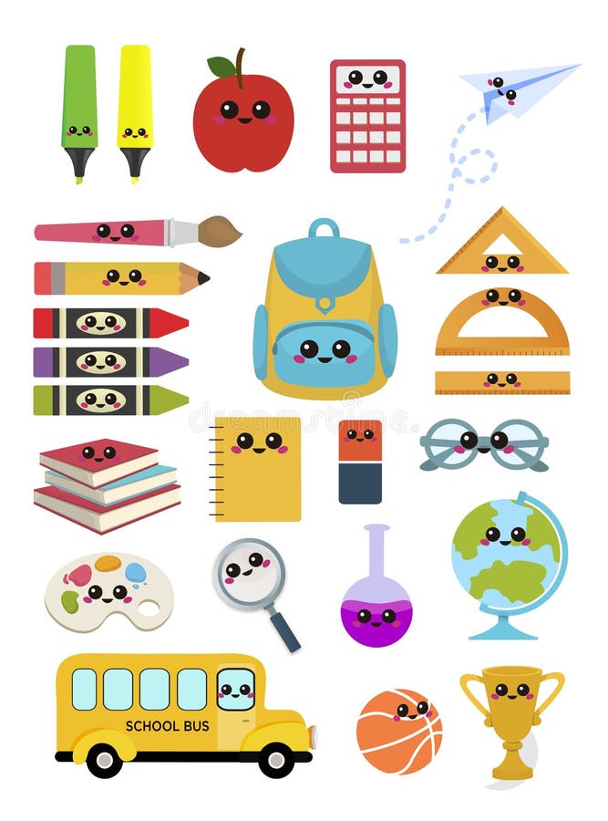 Back To School Vector Banner Design with Colorful and Educational Items ...