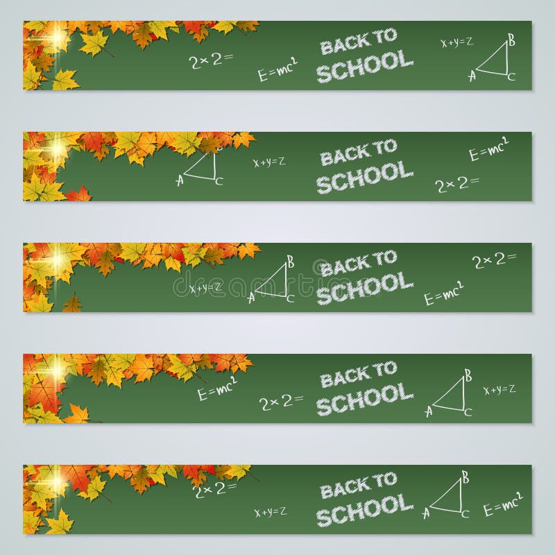 Back To School Vector Banners Collection Stock Vector - Illustration of ...
