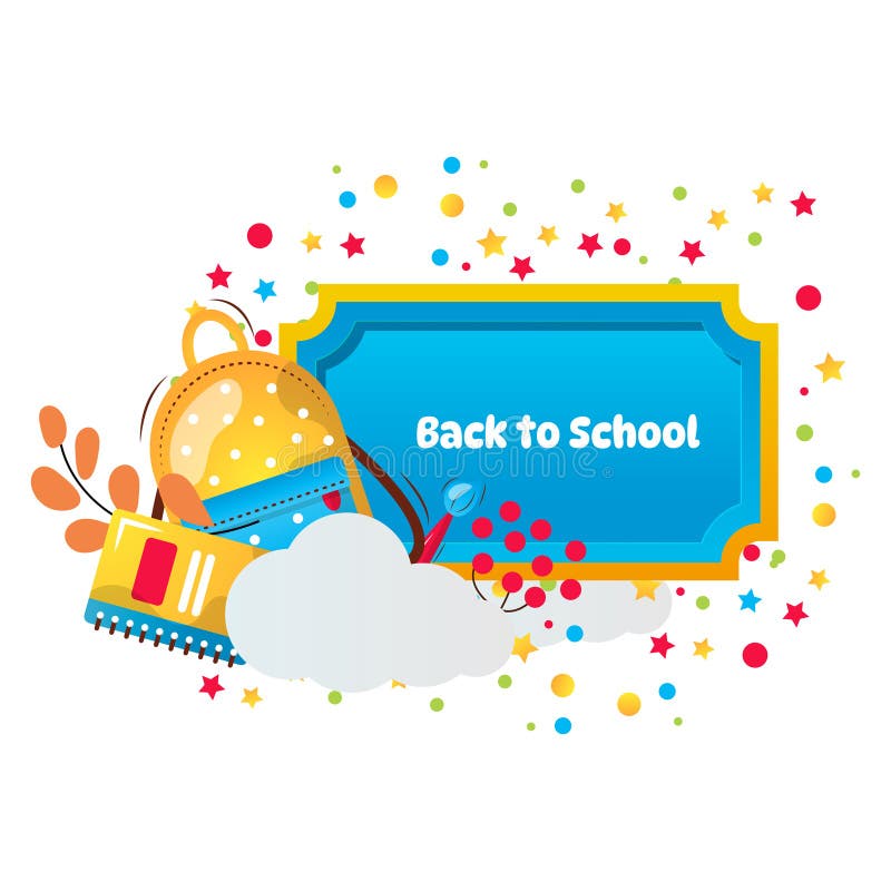 Back To School Vector Cartoon Frame Stock Vector - Illustration of back ...