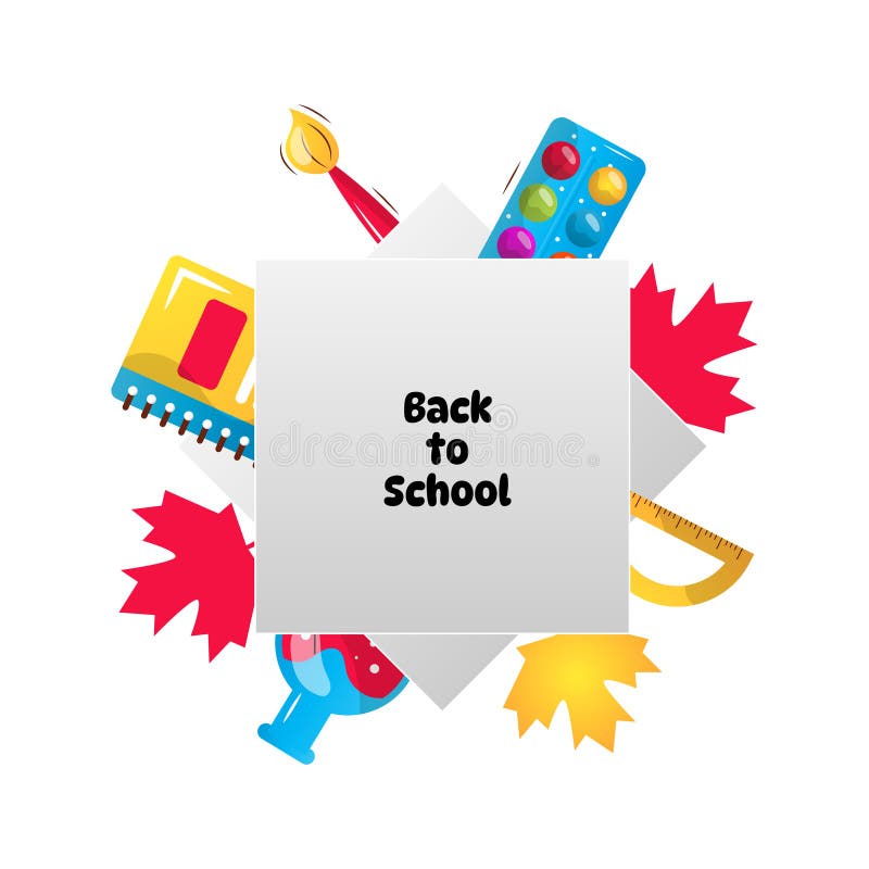 Back To School Vector Cartoon Frame Stock Illustration - Illustration ...