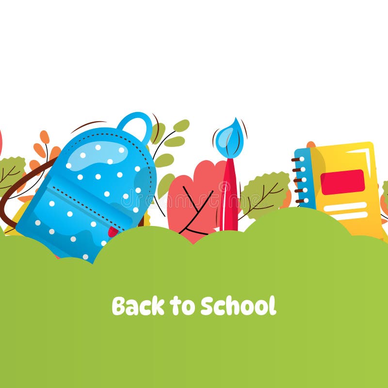 Back To School Vector Cartoon Frame Stock Vector - Illustration of ...