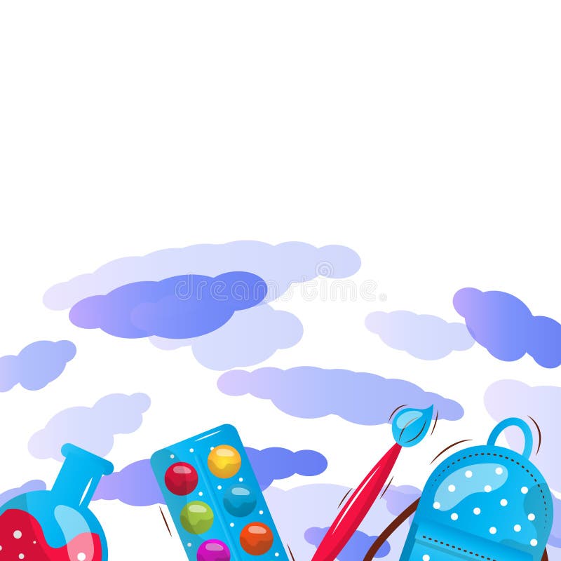 Back To School Vector Cartoon Frame Stock Vector - Illustration of ...