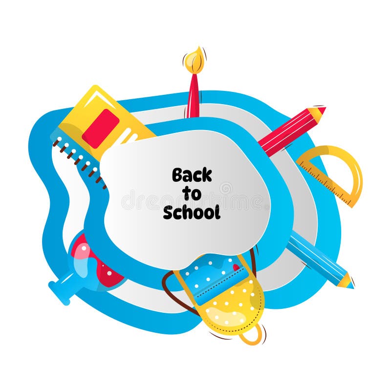 Back To School Vector Cartoon Frame Stock Illustration - Illustration ...