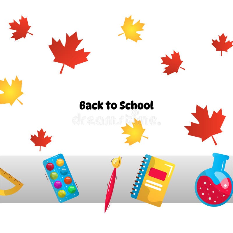 Back To School Vector Cartoon Frame Stock Illustration - Illustration ...