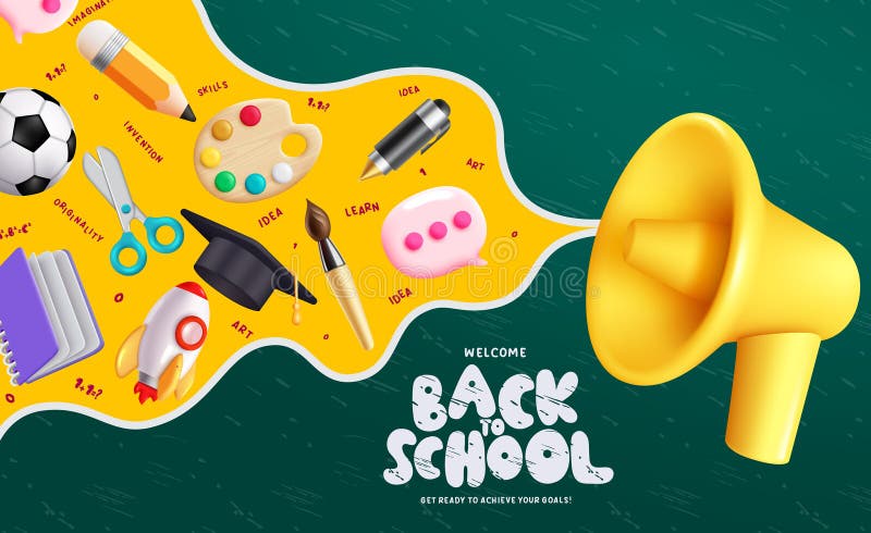 Back To School Vector Concept Design. Welcome Back To School Greeting ...