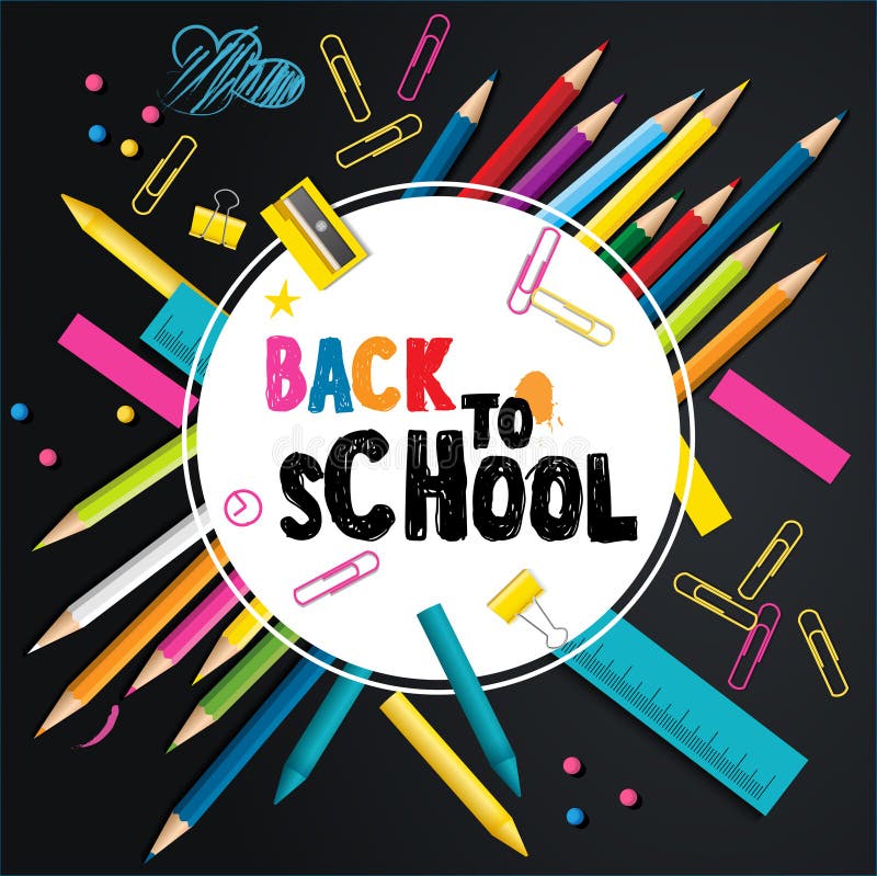 Back To School Vector Design Concept Made from Pencils. Modern Design ...