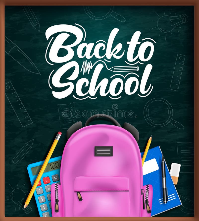 Back To School Vector Design. Back To School Text in Chalkboard Element ...