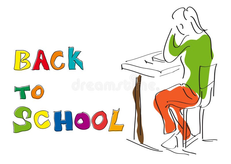 Back To School. Vector Drawing Abstract Student Stock Vector ...
