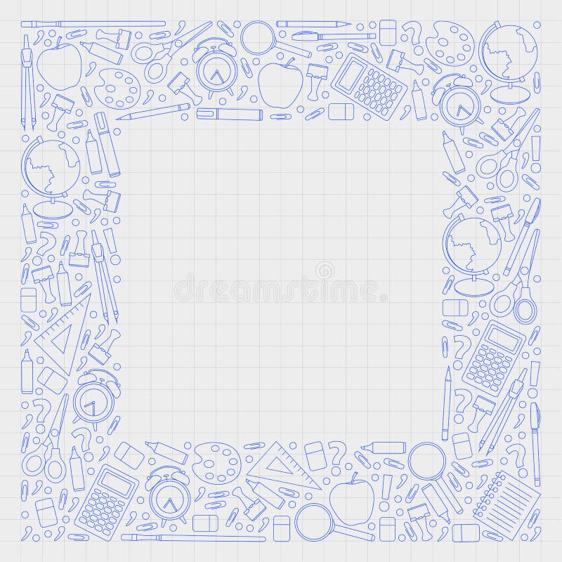 Background, Notebook and Blue Contour Drawings of Elements for Study ...