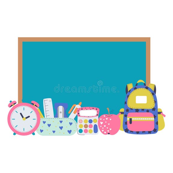 Back To School Vector Frame Stock Vector - Illustration of back, white: 382700085
