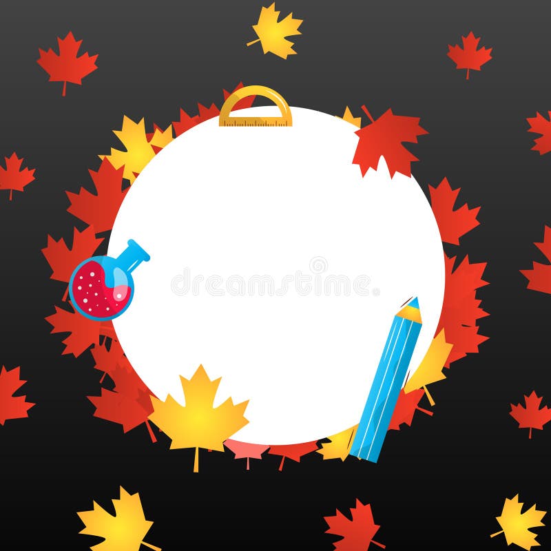 Back To School Vector Frame with Round Copy Space Stock Illustration ...
