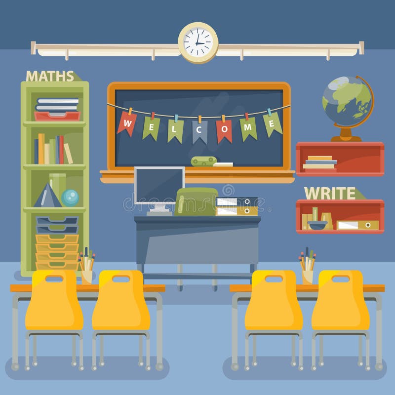Illustration of a Classroom Ready To Start Stock Illustration ...