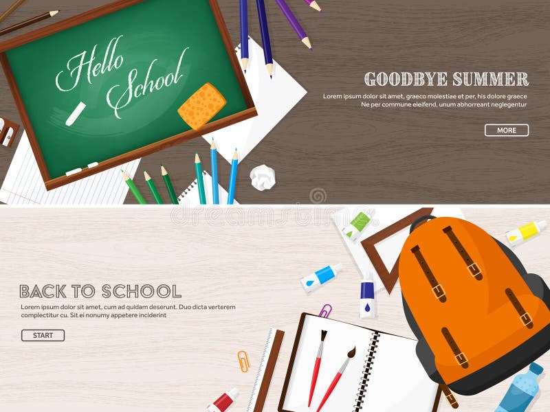Back To School.Vector Illustration.Flat Style.Education and Online ...