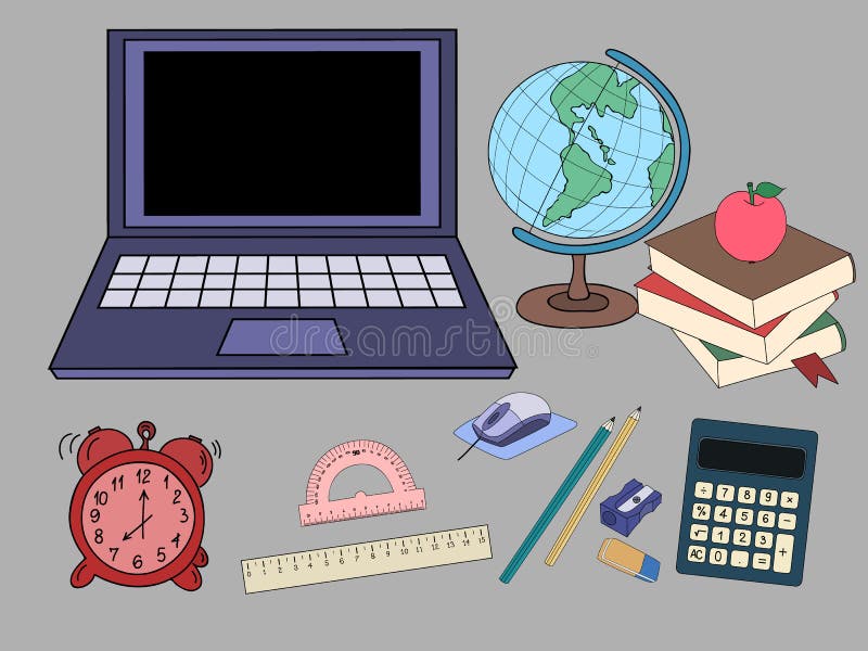 Vector Set of School Subjects Icons Stock Vector - Illustration of ...