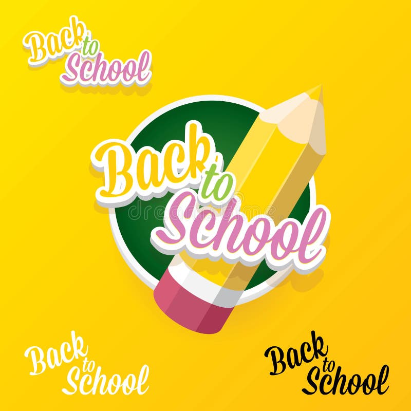 Back To School Banner or Poster with Cartoon Funky Book and Hand Drawn ...