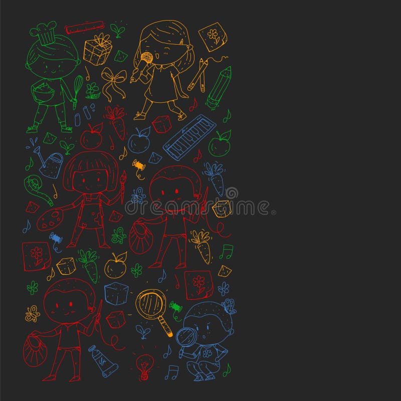 Back To School Vector Pattern. Education Icons for Children. Stock ...