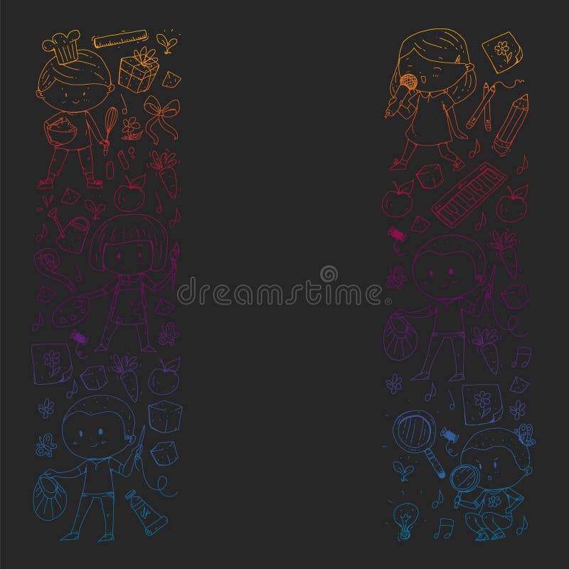 Back To School Vector Pattern. Education Icons for Children. Stock ...