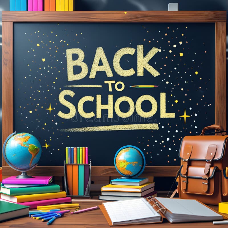 Back To School Chalk on Blackboard Abstract Background, Back To School ...