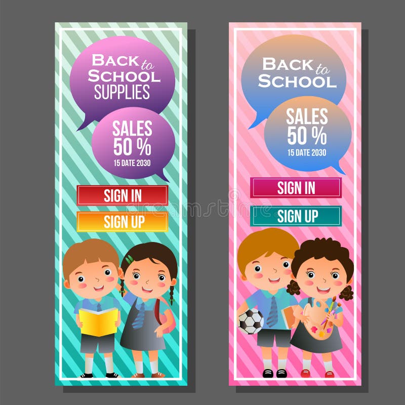 Vertical Banner Kids Education Stock Illustrations – 169 Vertical ...