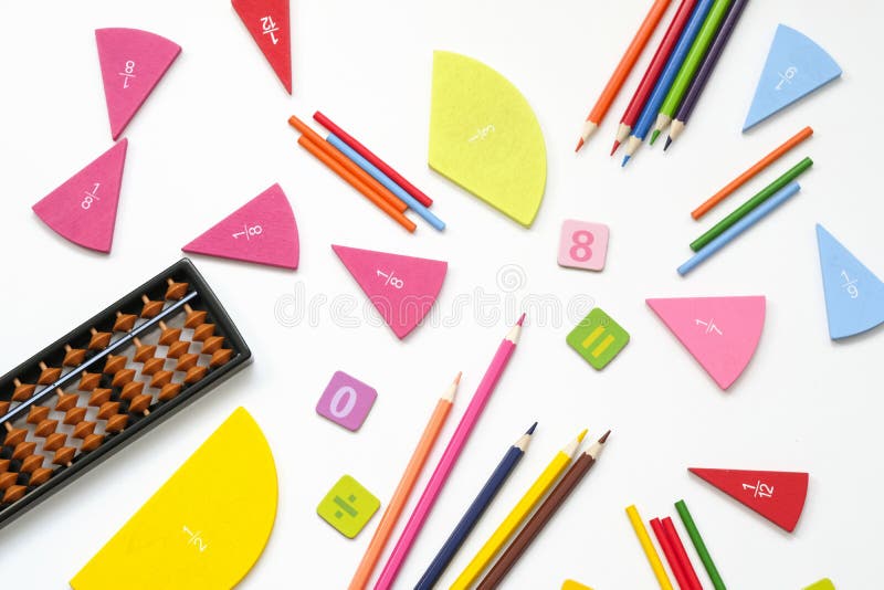 Back To School White Background. Mathematics Education Equipment Tools ...