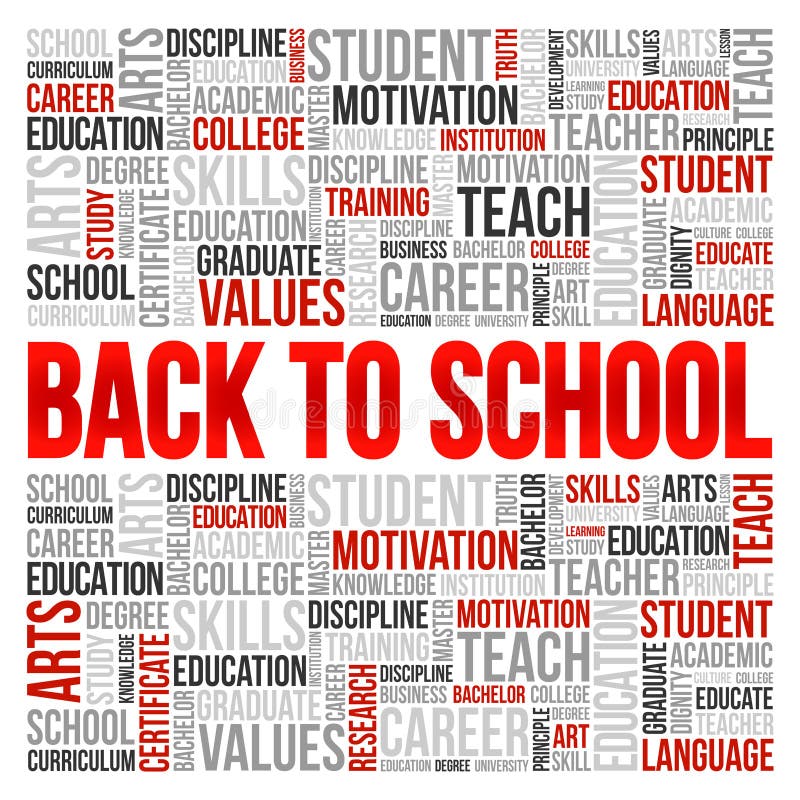 Back To School Word Cloud Collage, Education Concept Background Stock ...