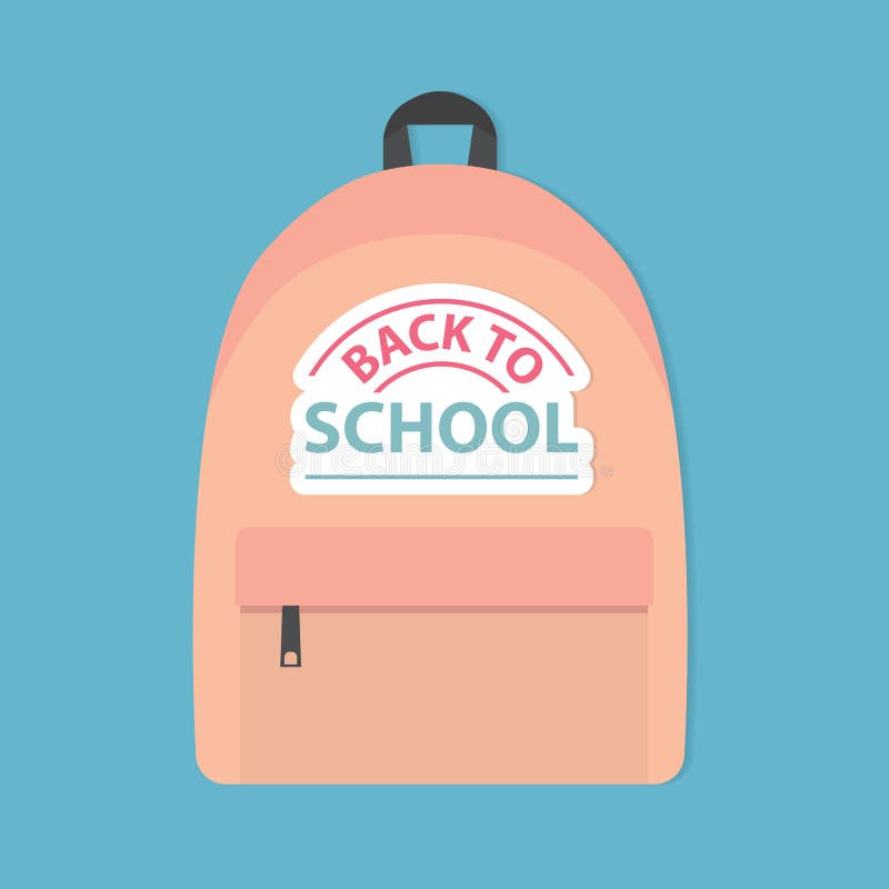 Back To School Written on Backpack Sticker Stock Vector - Illustration ...