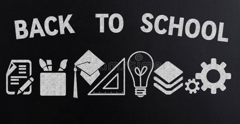 Back To School Written on Blackboard Stock Image - Image of handwriting ...