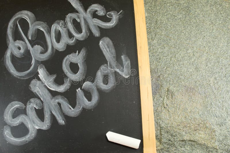 Back To School Written on Blackboard Stock Photo - Image of chalkboard ...