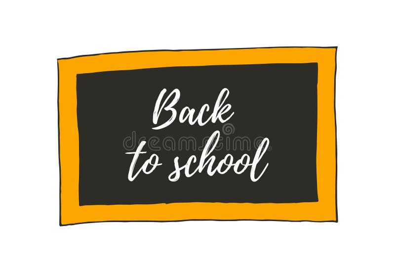 Back To School, Written on Blackboard with Chalk, Vector Doodle Hand ...