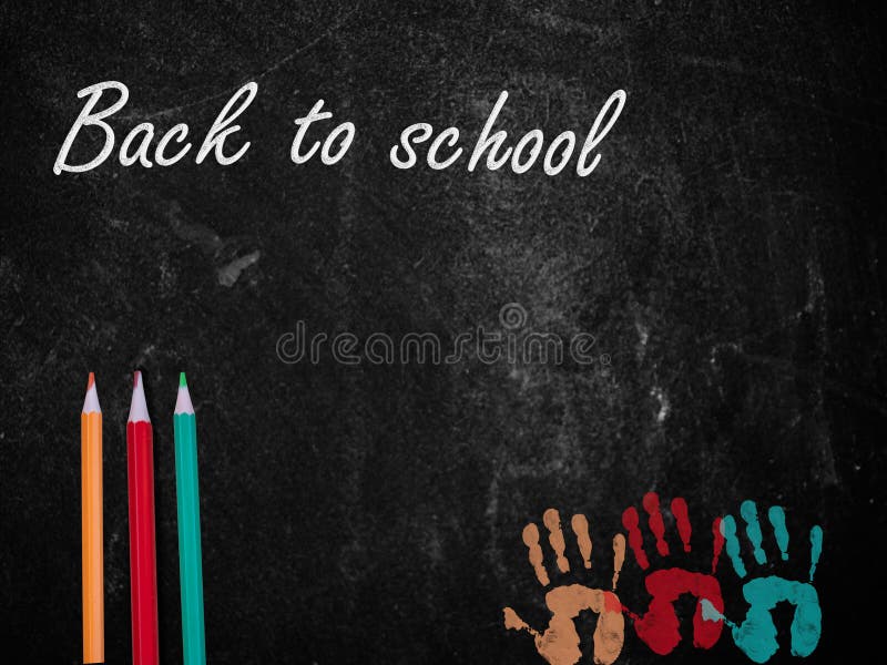 Back To School Written on Blackboard Stock Image - Image of primary ...
