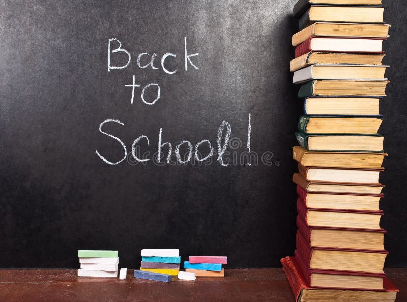 Back To School Written on Chalkboard Stock Image - Image of learn ...