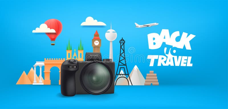 Back To Travel Concept. World Travel Vector Illustration Stock Vector ...