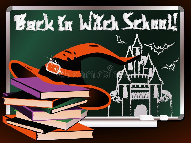 Back To Witch School. Magic Card Stock Illustration - Illustration of ...