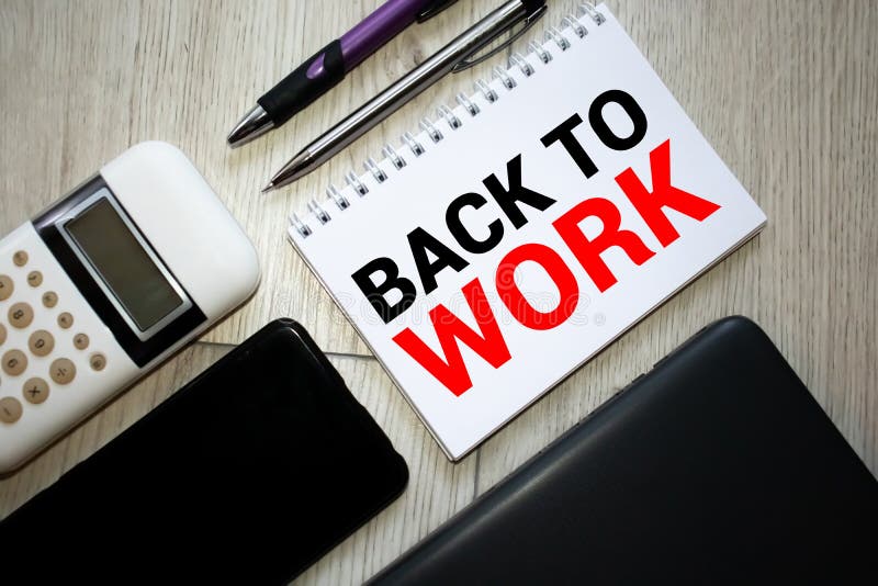 Back To Work Sign with Clouds and Sky Background Stock Photo - Image of ...