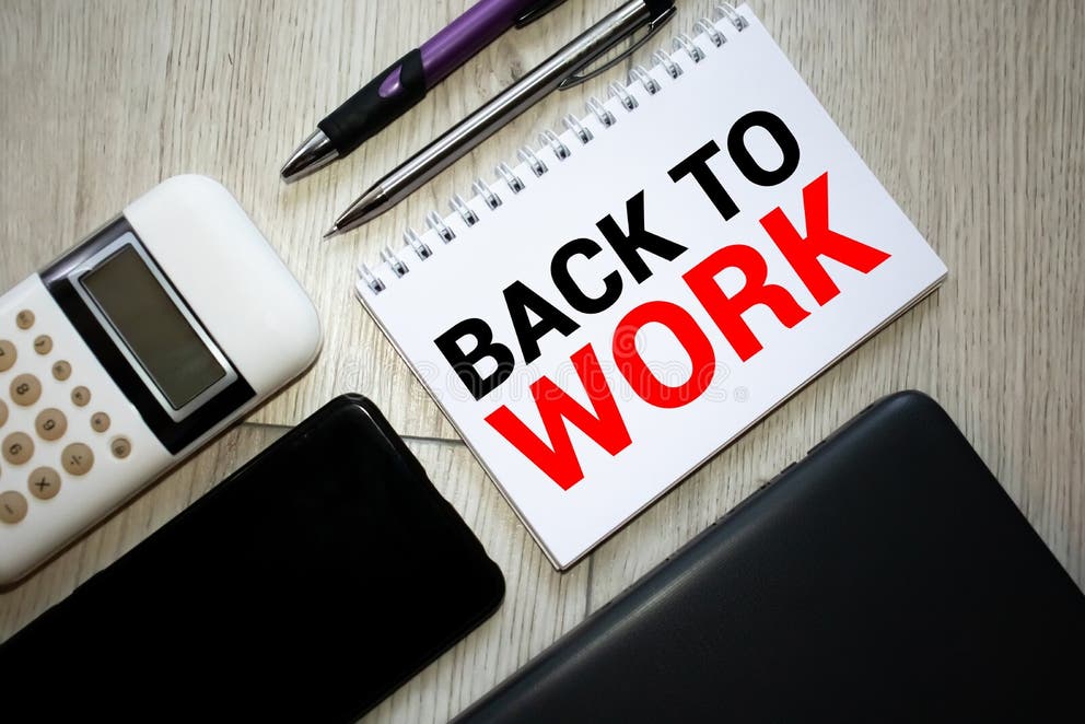 Back To Work Sign with Clouds and Sky Background Stock Photo - Image of ...