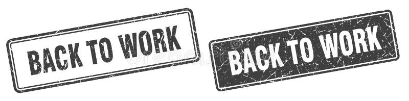 Back To Work Stamp Set. Back To Work Square Grunge Sign Stock Vector ...