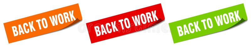 Back To Work Sticker. Back To Work Square Isolated Sign Stock Vector ...