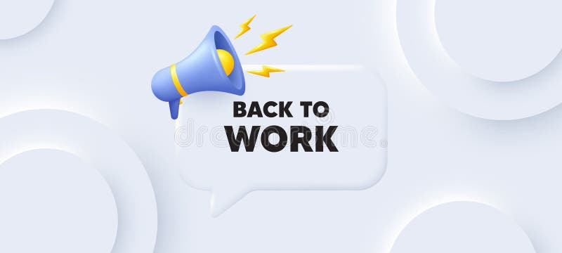 Back To Work Tag. Job Offer. Neumorphic Background. Vector Stock Vector ...