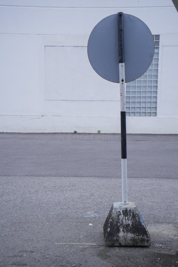 The Back of Traffic Signs White Wall Background Stock Image - Image of ...