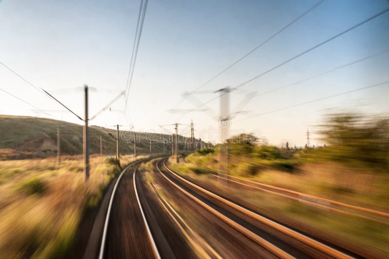 Back of the train stock image. Image of landscape, railroad - 45952447
