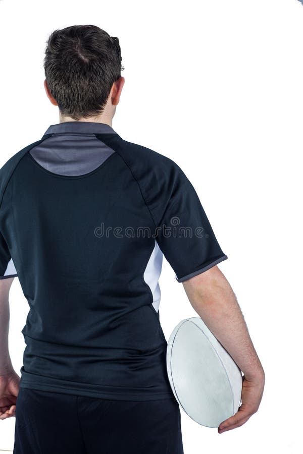 Back, Rugby Team and Sports with Men in a Line Outdoor on a Field ...