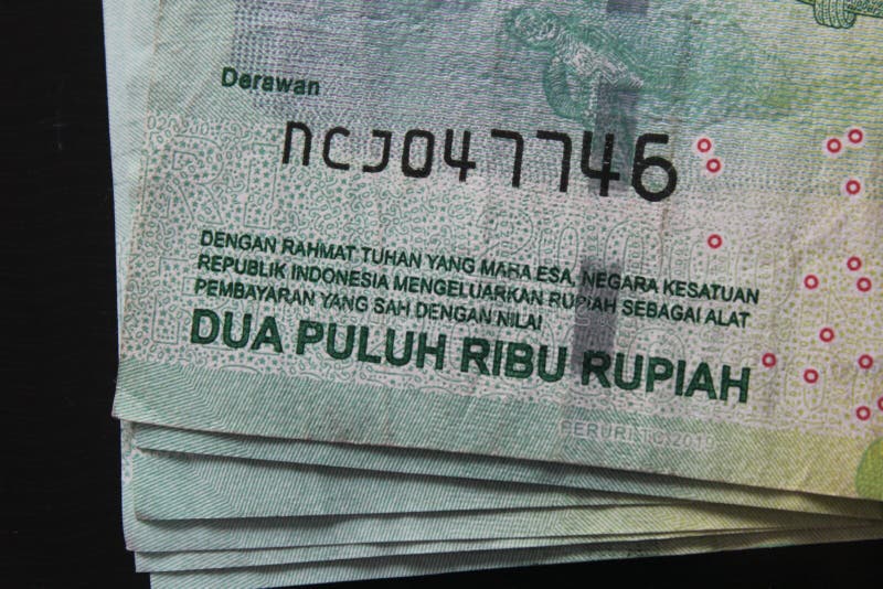 Green Twenty Thousand Rupiah Note Stock Image - Image of indonesian ...
