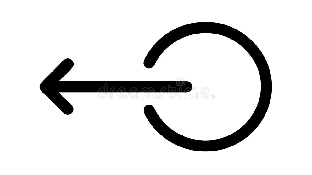 Back or Undo Arrow Icon Vector for Navigation and History, User ...